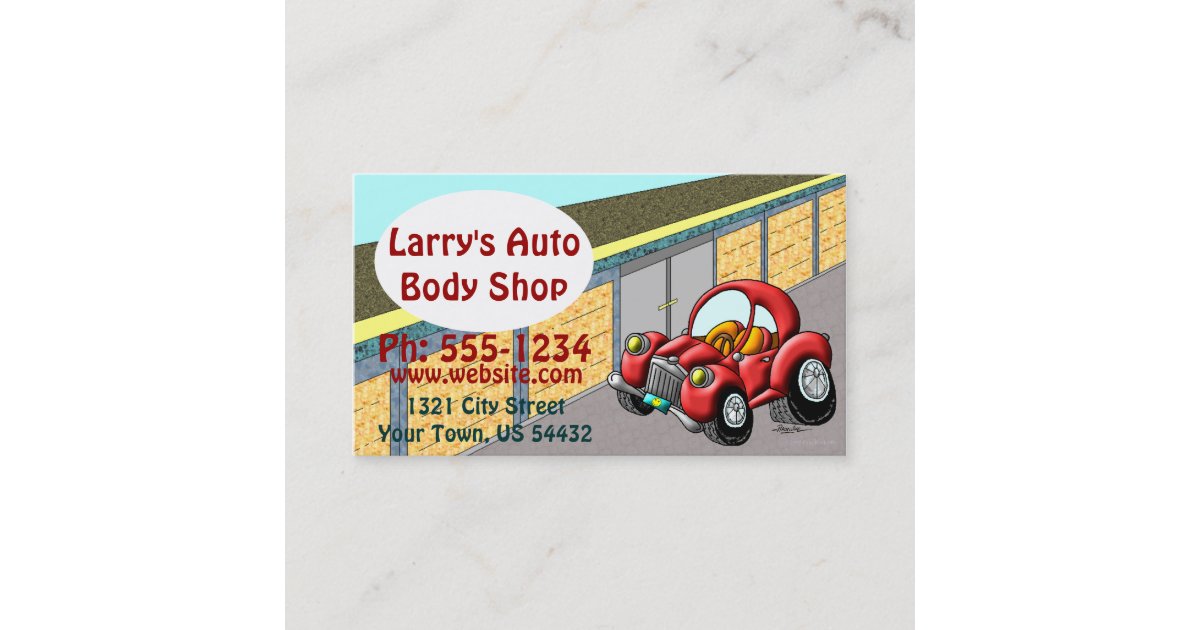 Auto Body Shop Business Card | Zazzle