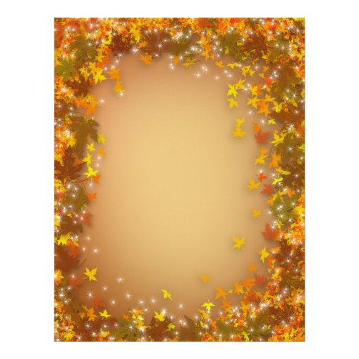 Autumn Fall leaves background for letter Letterhead Template | Zazzle