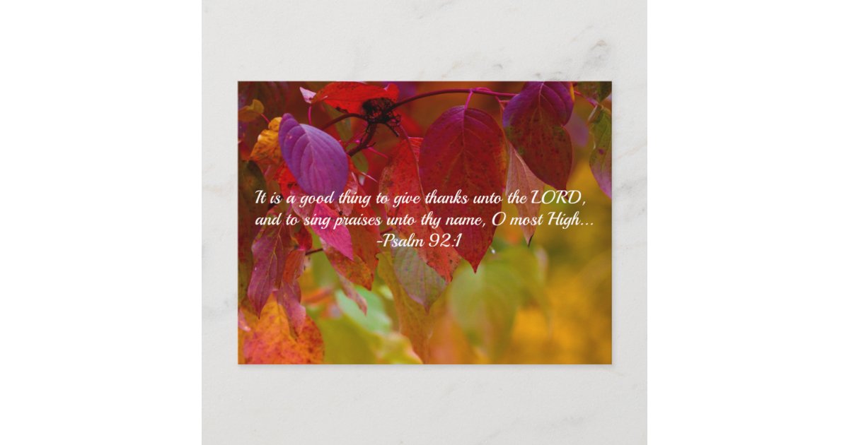 Autumn Leaves Christian Bible Verse Psalms Postcard | Zazzle