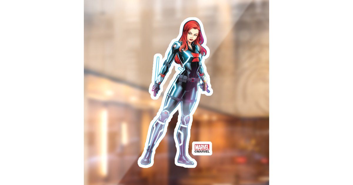 Avengers Classics | Black Widow Neon Glow Window Cling | Zazzle
