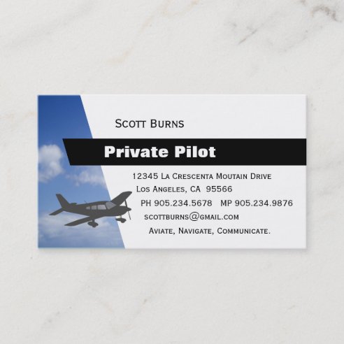 Aviation Business Cards & Profile Cards | Zazzle CA