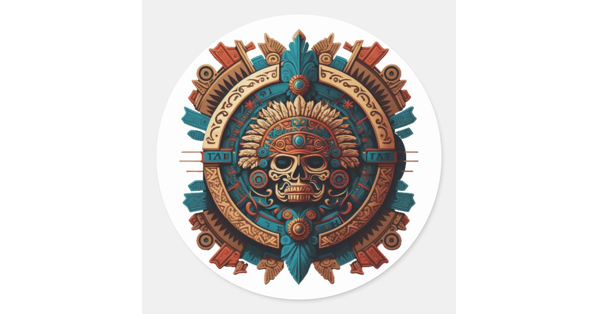 Aztec, Inca and Maya Ancient Symbol Classic Round Sticker | Zazzle