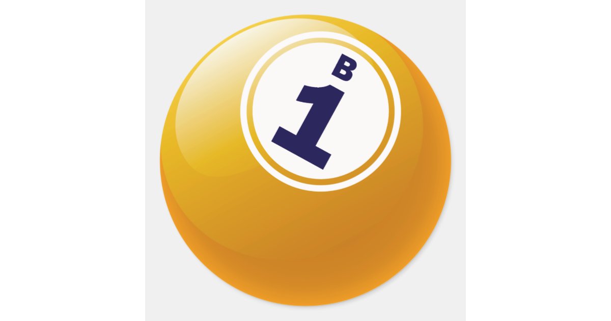 B1 BINGO BALL CLASSIC ROUND STICKER | Zazzle.ca