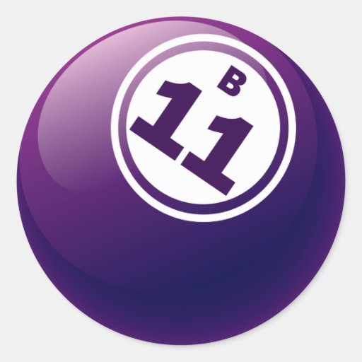 B 11 BINGO BALL ROUND STICKERS | Zazzle