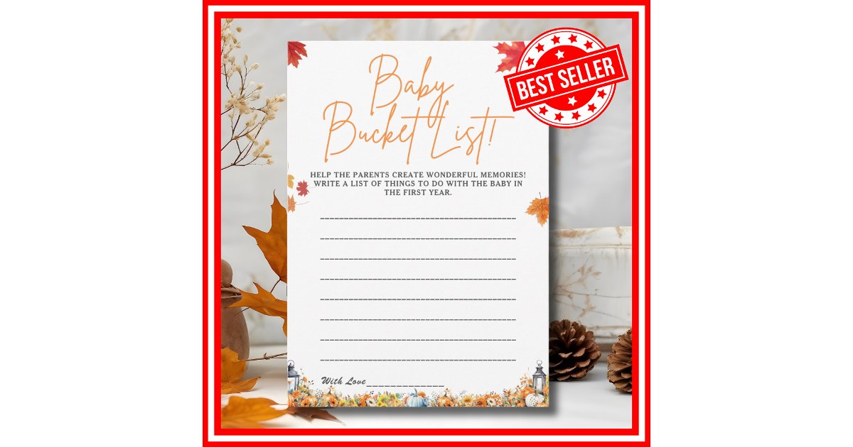 BABY BUCKET LIST Baby Shower Game Cute Bear Invitation | Zazzle