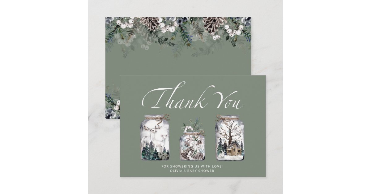 Baby its cold outside baby shower thank you card | Zazzle