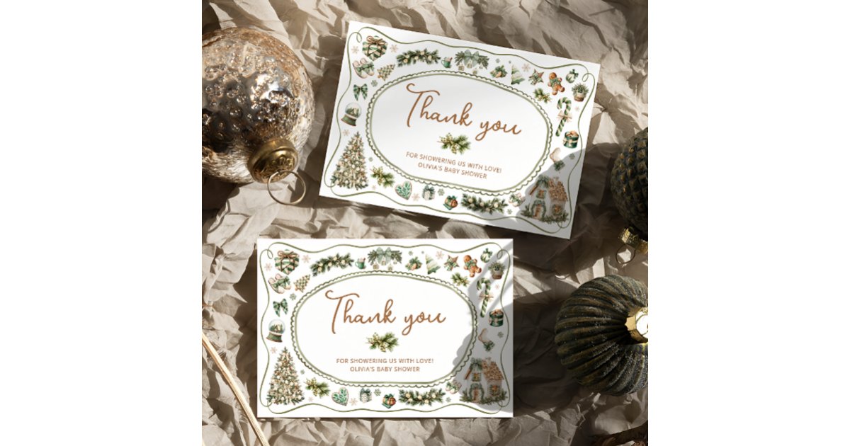 Baby It's Cold Outside Baby Shower Thank You Card | Zazzle