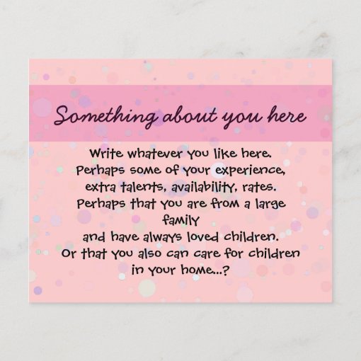 Babysitting day care child care promo glossy 4x5 flyer | Zazzle