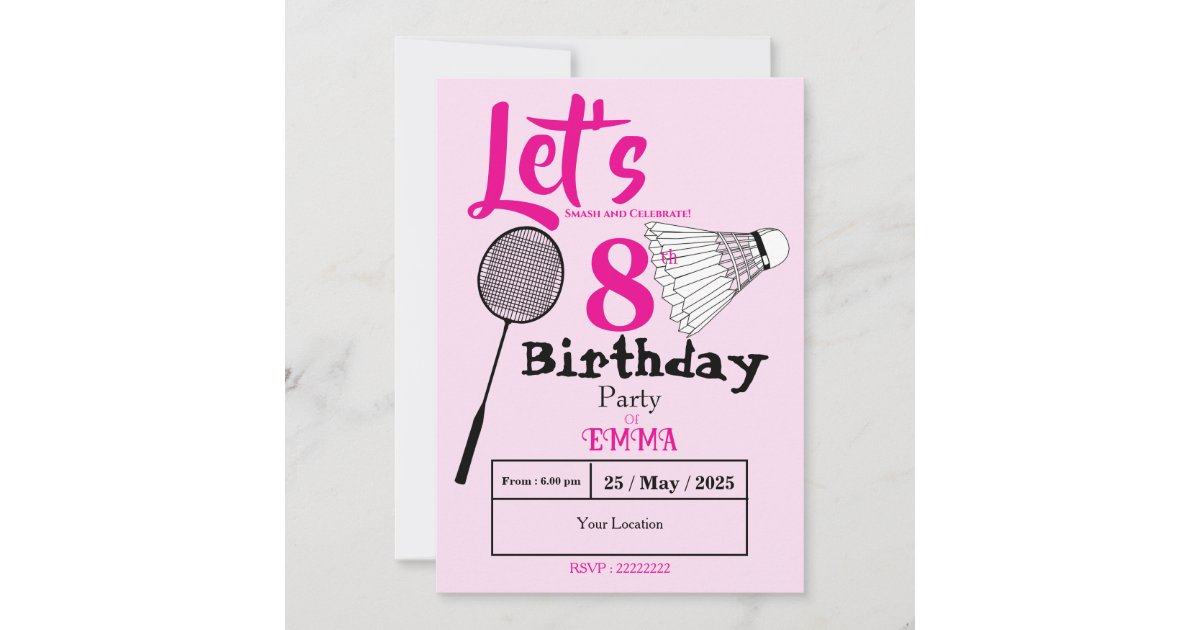 Badminton invitation | Zazzle