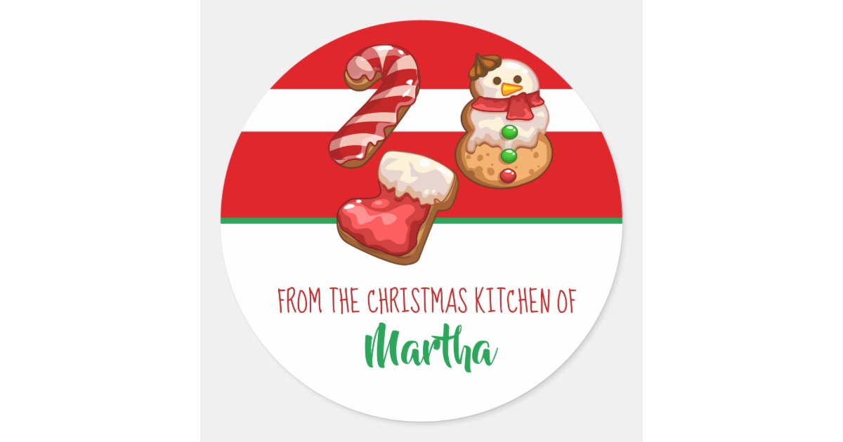 Baking Christmas Cookie stickers | Zazzle