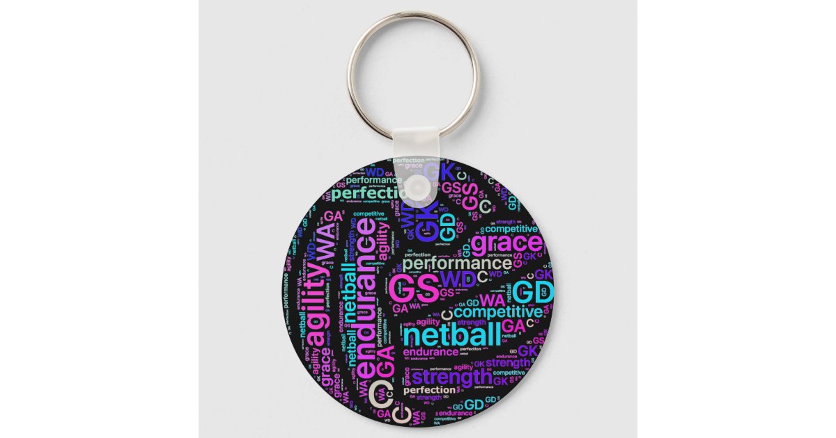 Ball Design Inspirational Netball Keychain | Zazzle