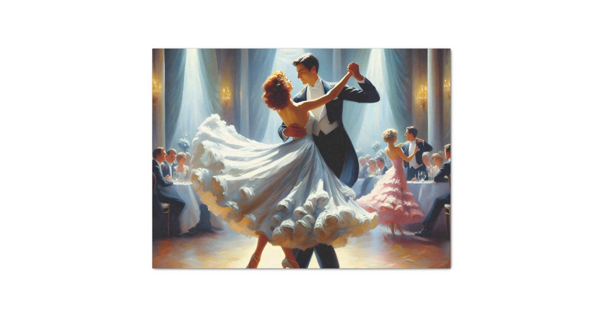 Ballroom Dancing Ephemera Furniture Decoupage Tissue Paper | Zazzle