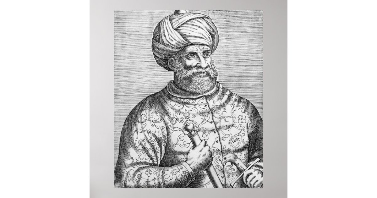 Barbarossa, illustration from Andre Thevet's Poster | Zazzle