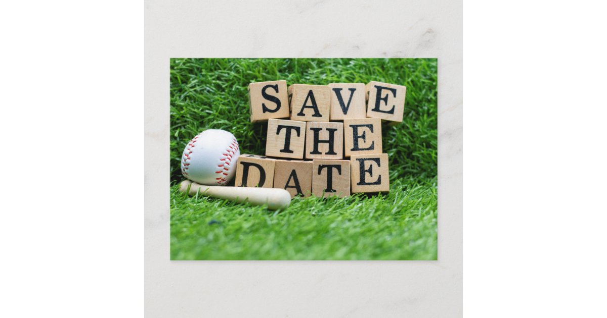 Baseball party save the date invitation postcard | Zazzle
