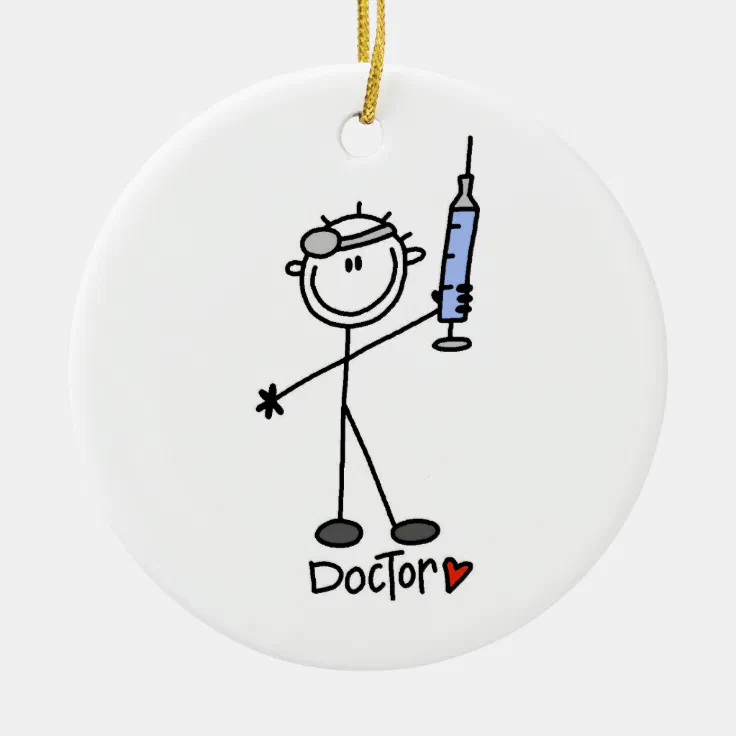 Basic Stick Figure Doctor Ceramic Ornament | Zazzle