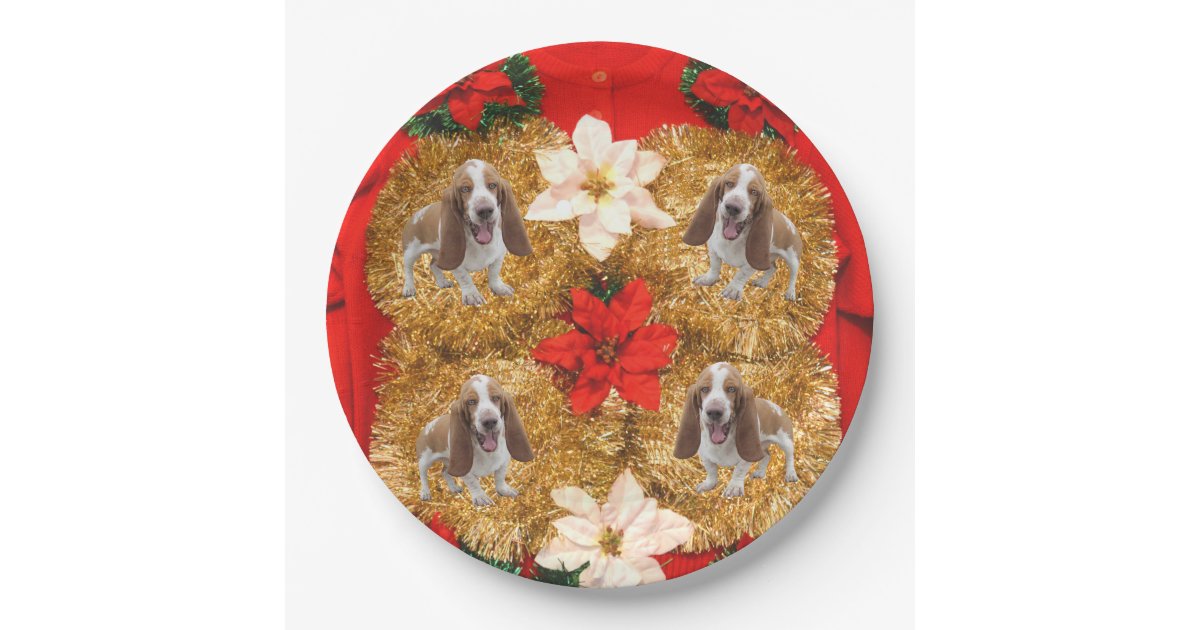 Basset Hound Ugly Christmas Sweater Paper Plate Zazzle