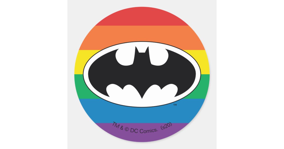 Batman Rainbow Logo Classic Round Sticker | Zazzle