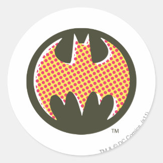 Batman Red Halftone Logo Round Sticker