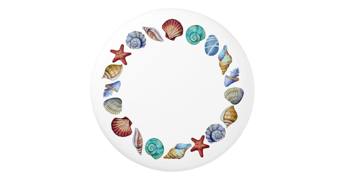 Beach Shell Circle Drawer Knobs Darker Version | Zazzle