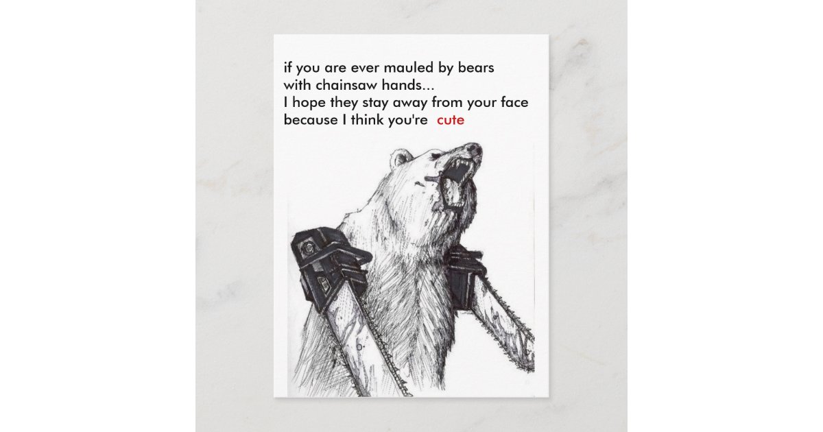 Bear Mauling Romance Postcard | Zazzle
