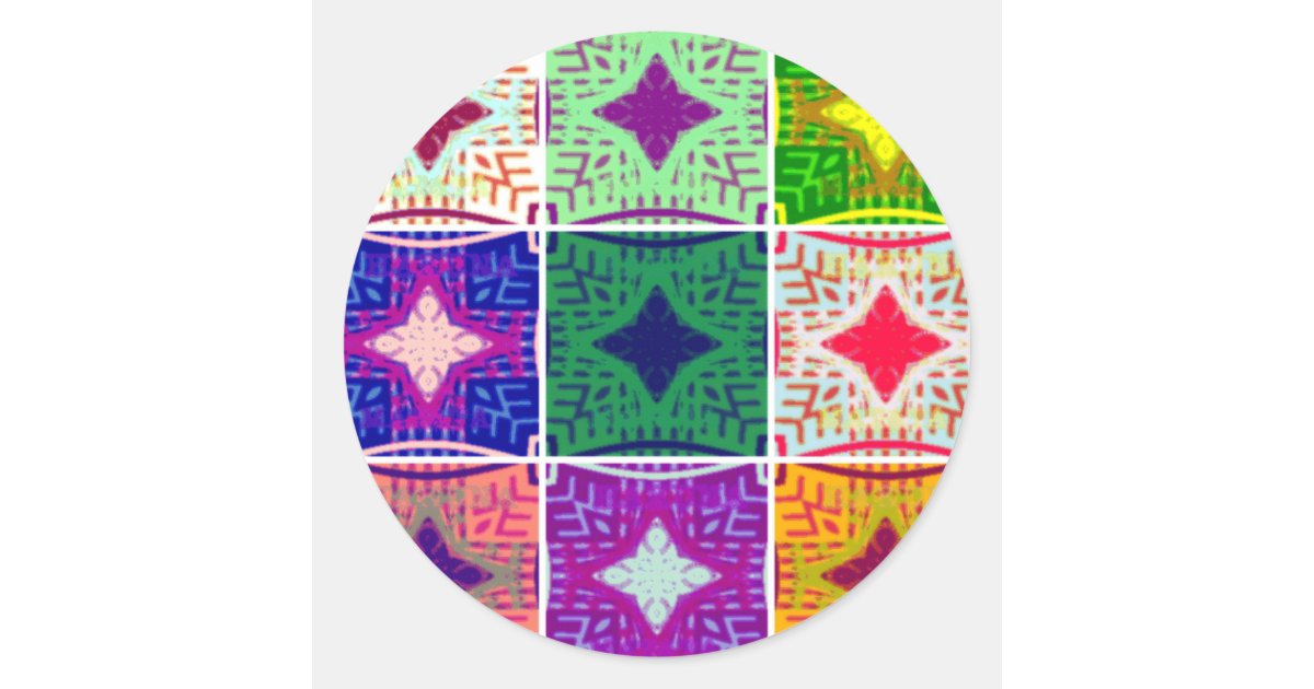 Beautiful Amazing African Chequered Print pattern Classic Round Sticker ...