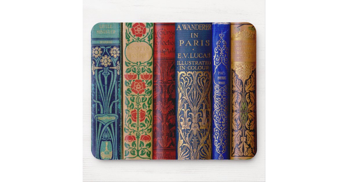Beautiful Book Spines Mouse Pad | Zazzle