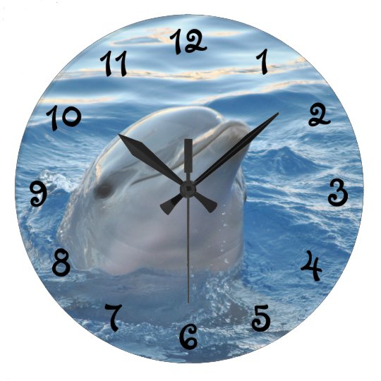 Beautiful Dolphin Large Clock | Zazzle.ca