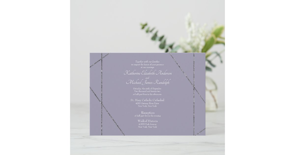 Beautiful Elegant Lavender Wedding Invitation | Zazzle