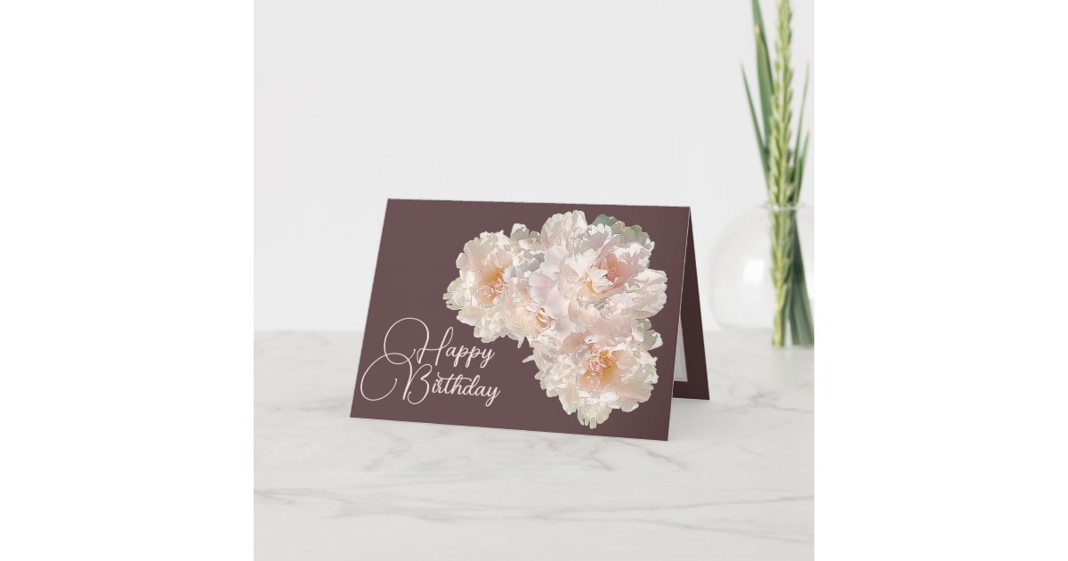 Beautiful Floral Bouquet Pink Peonies Birthday Card | Zazzle Beautiful Floral Bouquet Pink Peonies Birthday Card | Zazzle