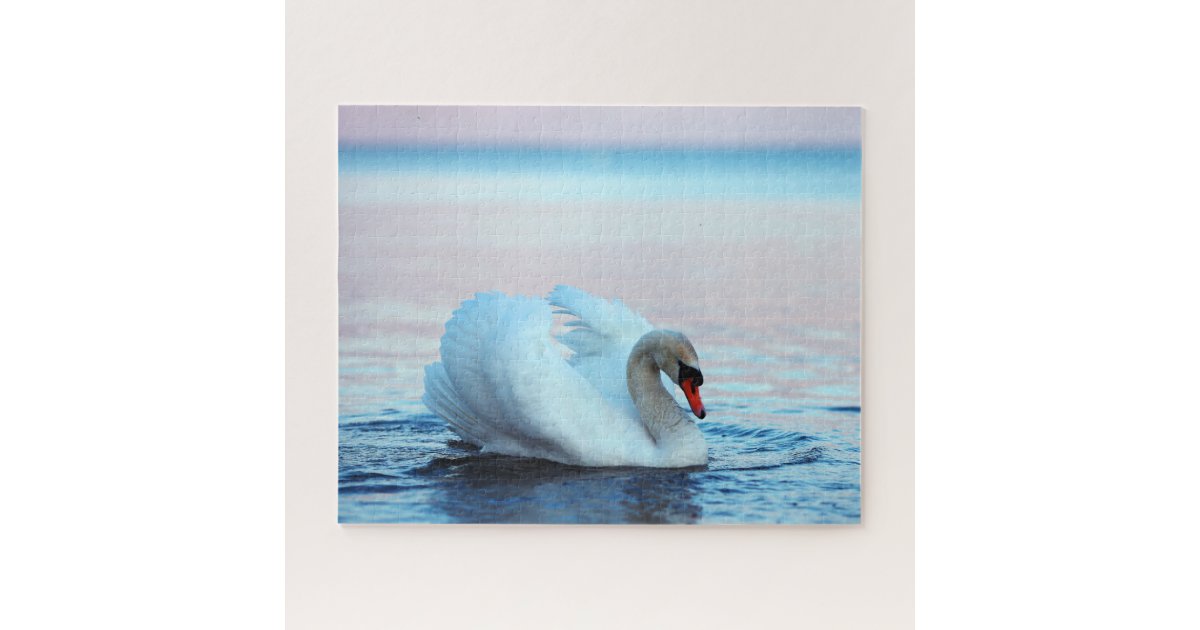 Beautiful Swan on the lake, Jigsaw Puzzle | Zazzle