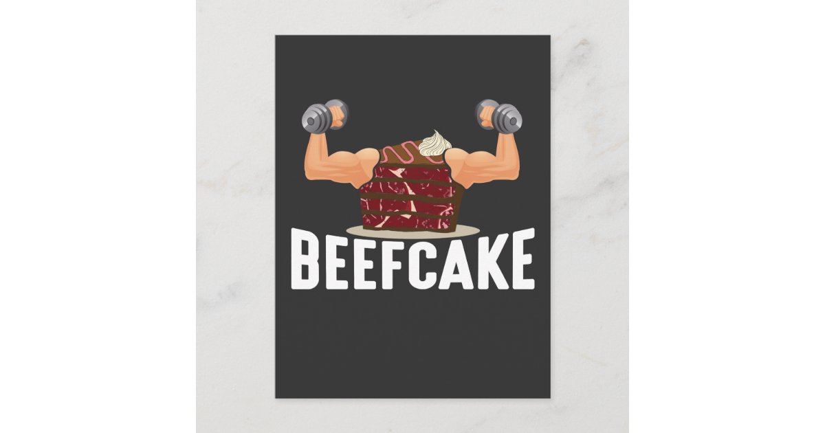 Beefcake Muscle Cake Bodybuilder Weightlifting Pu Postcard | Zazzle