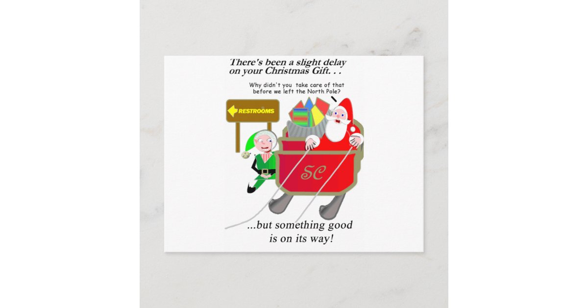belated-christmas-santa-delayed-holiday-postcard-zazzle