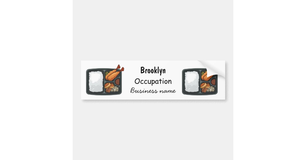 Bento cartoon illustration bumper sticker | Zazzle