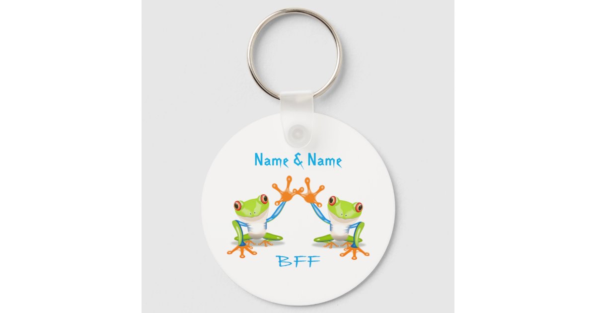 BFF Best Friends Forever Frogs Keychain | Zazzle