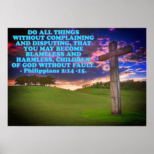 Bible verse from Philippians 2:14-15. Poster | Zazzle.ca