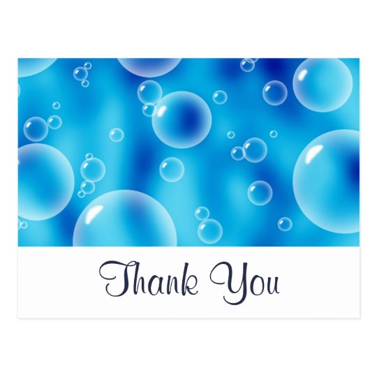 Big Bouncing Blue Bubbles Thank You Postcard | Zazzle.ca