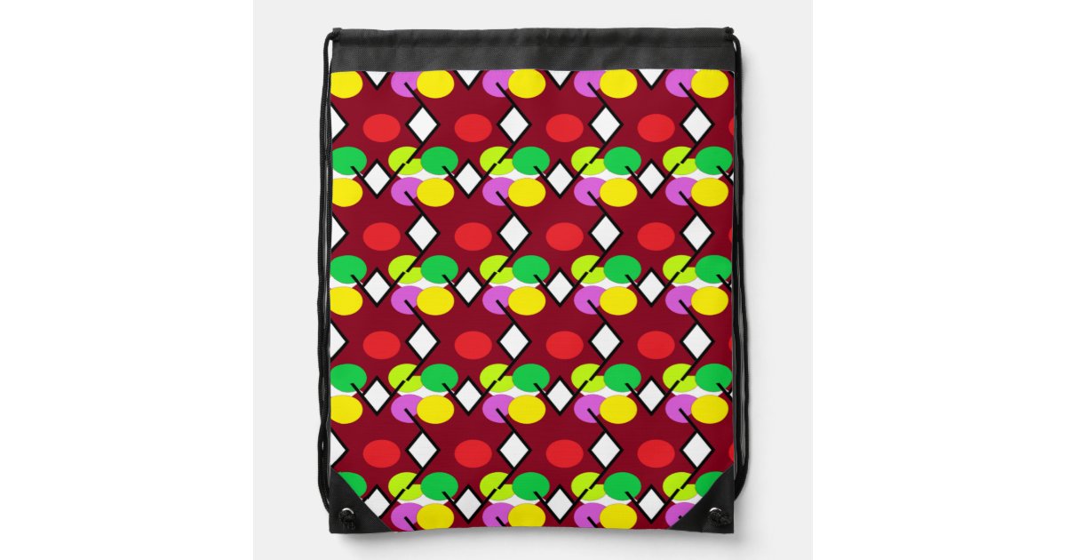 BIG DOT COLORS IN A PATTERN FAIRLY BRIGHT DRAWSTRING BAG | Zazzle