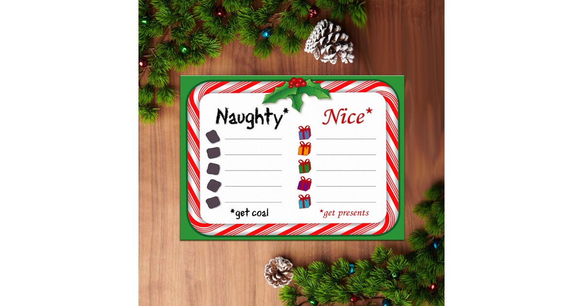 Big Naughty or Nice Poster | Zazzle
