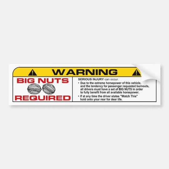 Big Nuts Bumper Sticker | Zazzle.ca