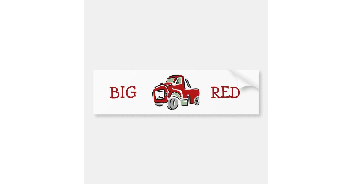 Big Red Truck Bumper Sticker | Zazzle