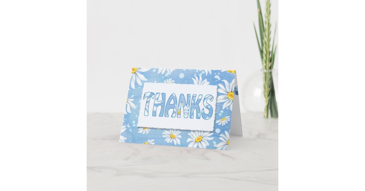 Big Thanks Daisy Design Thank You Card | Zazzle
