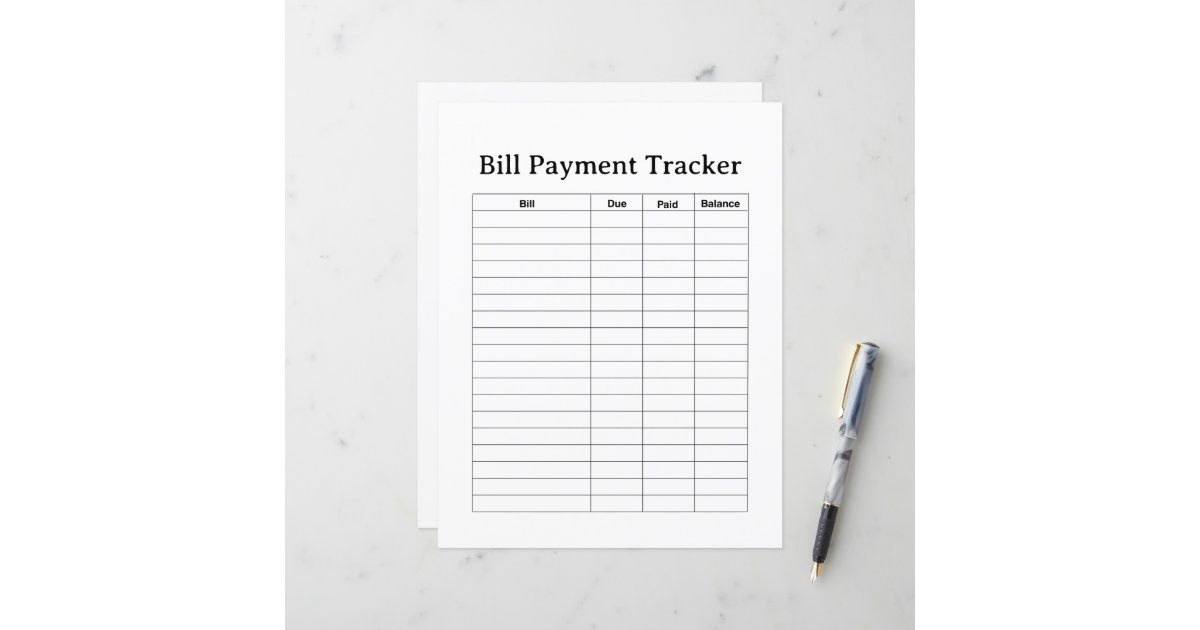 BILL PAYMENT TRACKER FLYER | Zazzle