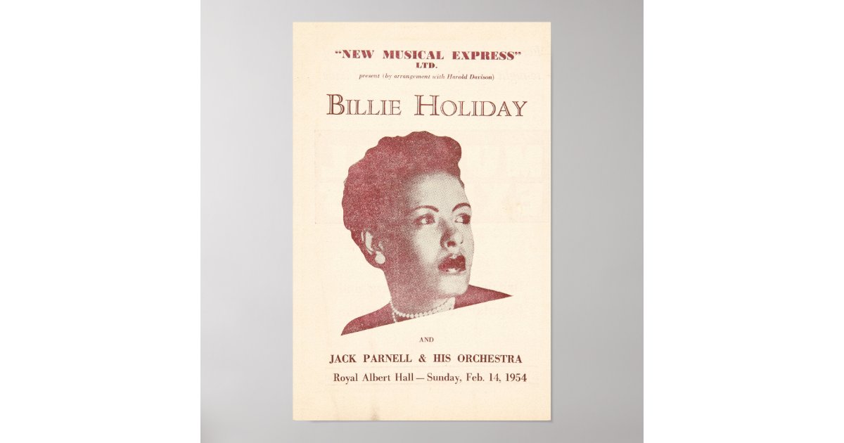 Billie Holiday Vintage Flyer Poster | Zazzle