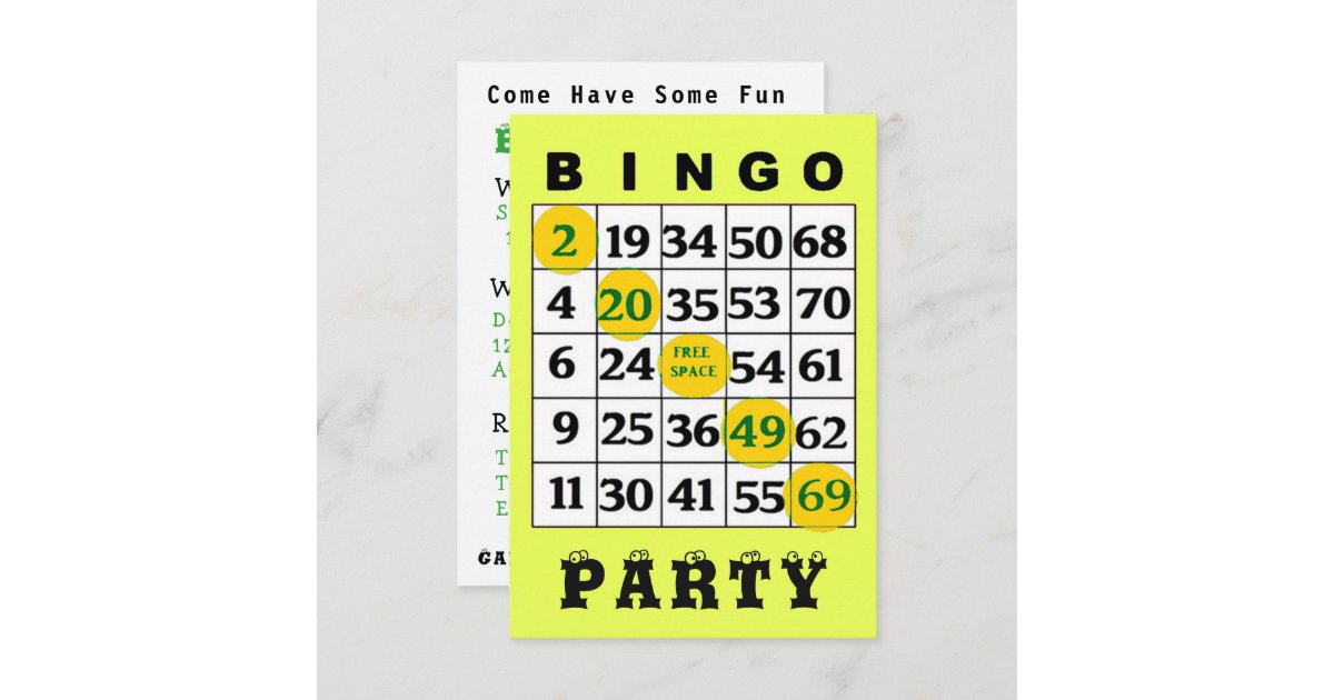 BINGO Party Invitation | Zazzle