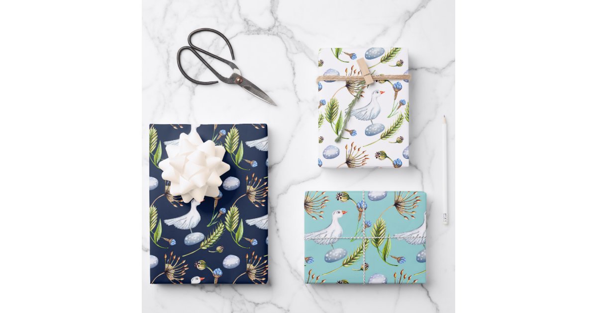 Bird and Cornflower Spring Outdoor Bridal Shower Wrapping Paper Sheet ...