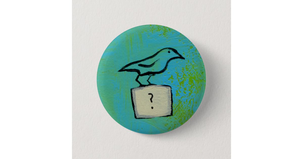 Birds question marks colourful art Orderly 2 Inch Round Button | Zazzle