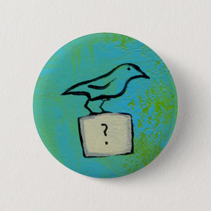 Birds question marks colourful art Orderly 2 Inch Round Button | Zazzle.ca