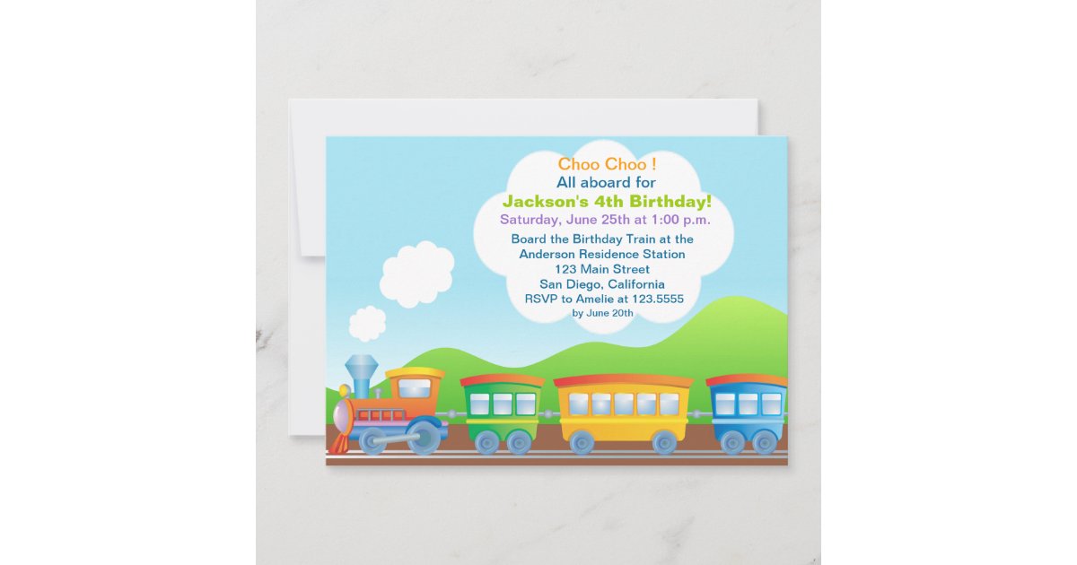 Birthday Train Party Invitation | Zazzle