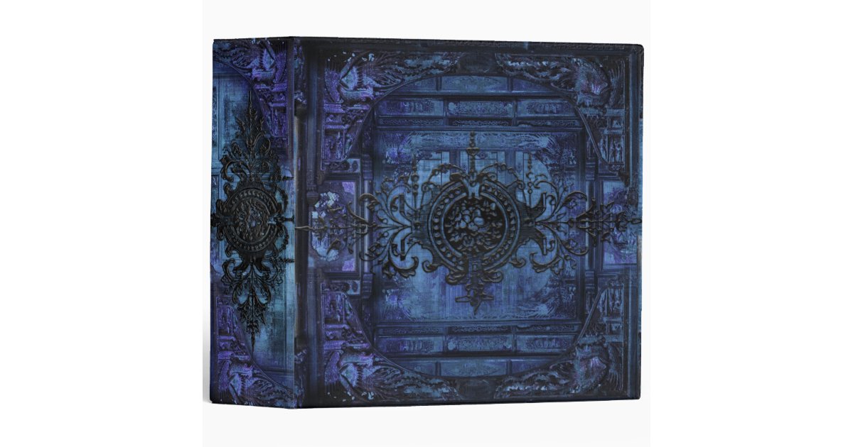 Black and Blue Gothic Victorian Ancient Tome Binder | Zazzle