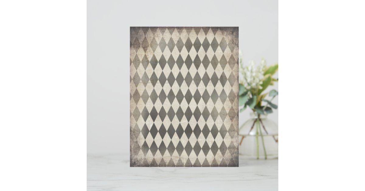 Black and Tan Distressed Harlequin Pattern Paper | Zazzle